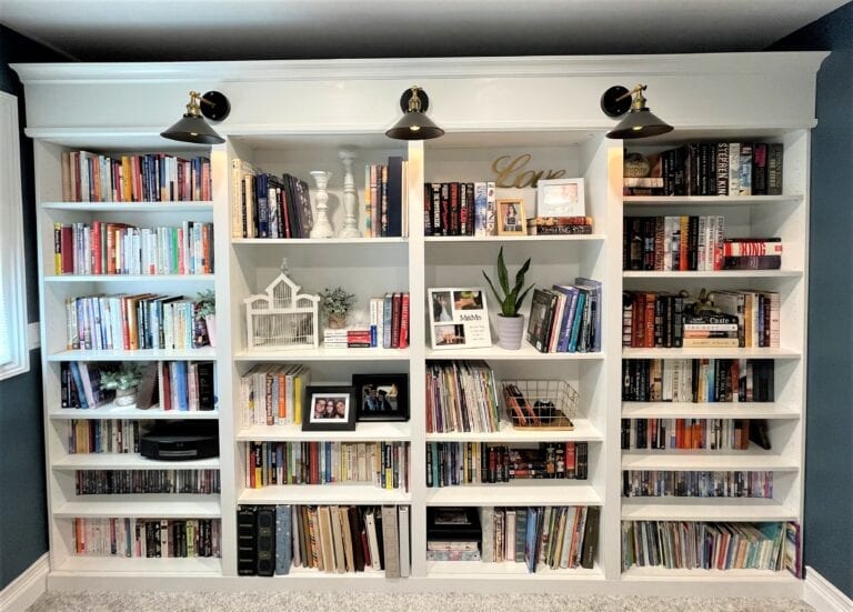 Ikea Hack – Billy Bookcase library wall - Danelia Design