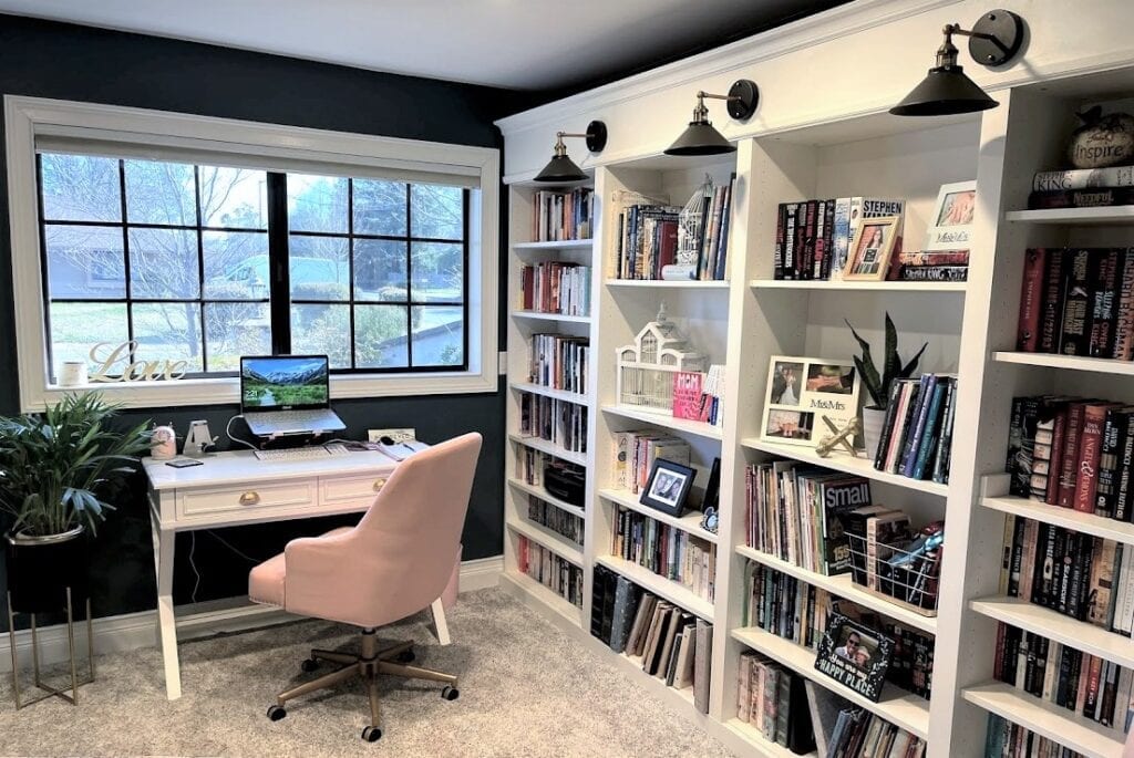 Ikea Hack – Billy Bookcase library wall - Danelia Design